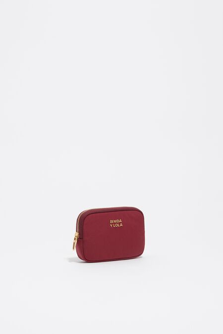 Burgundy nylon coin purse