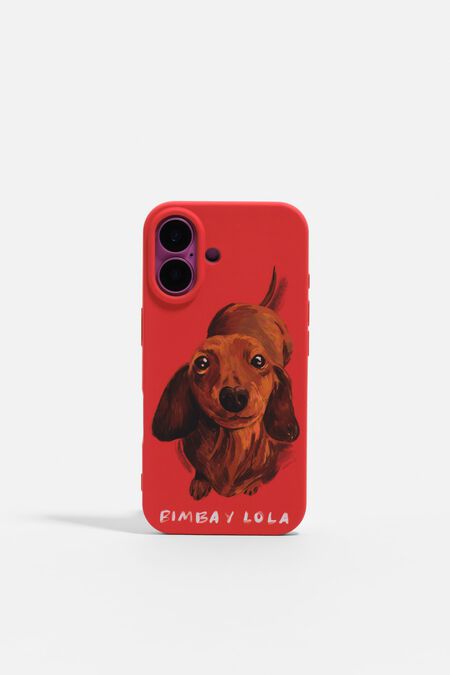 Capa rígida iPhone 16 teckel vermelha