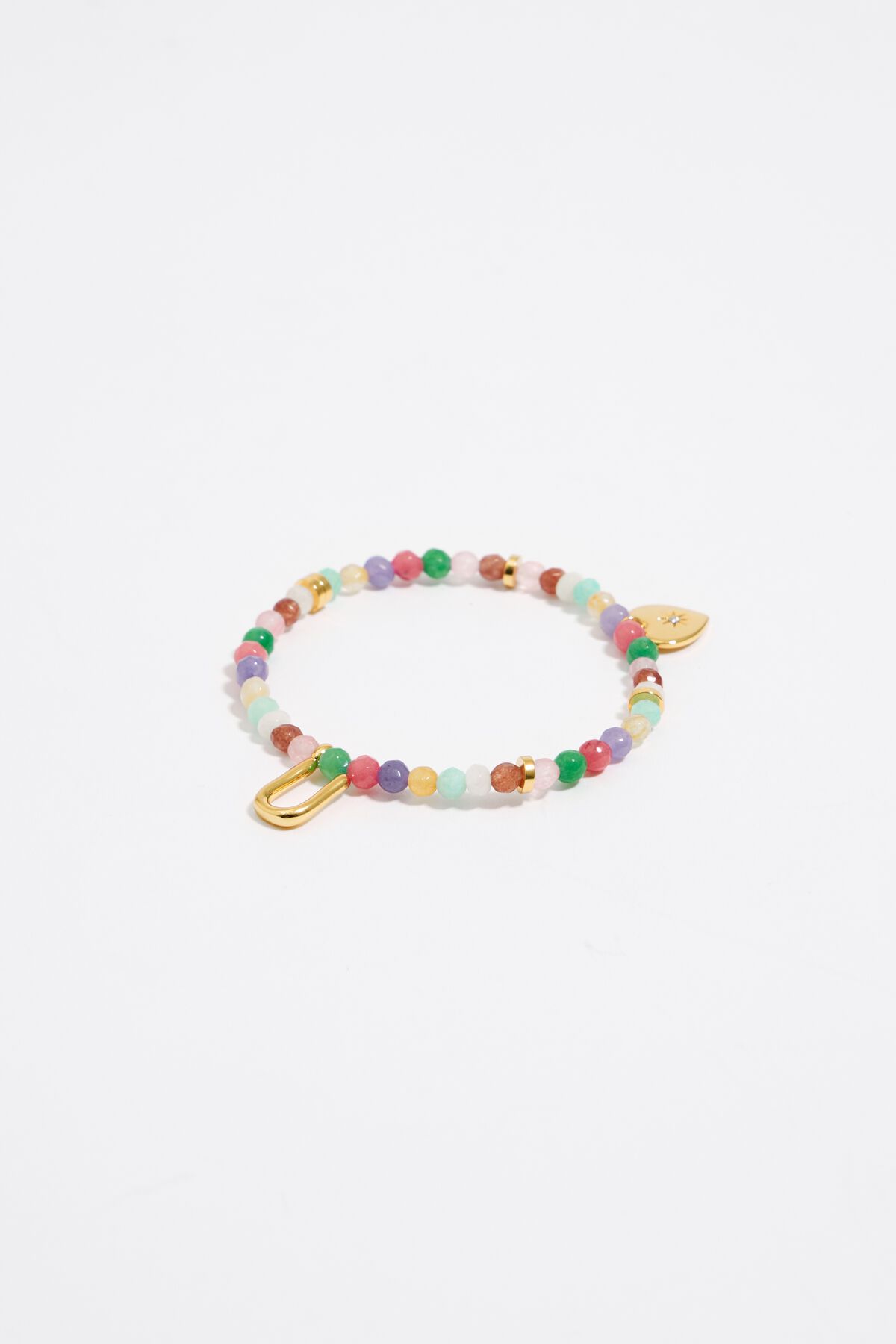 Letter U multicolor stones bracelet