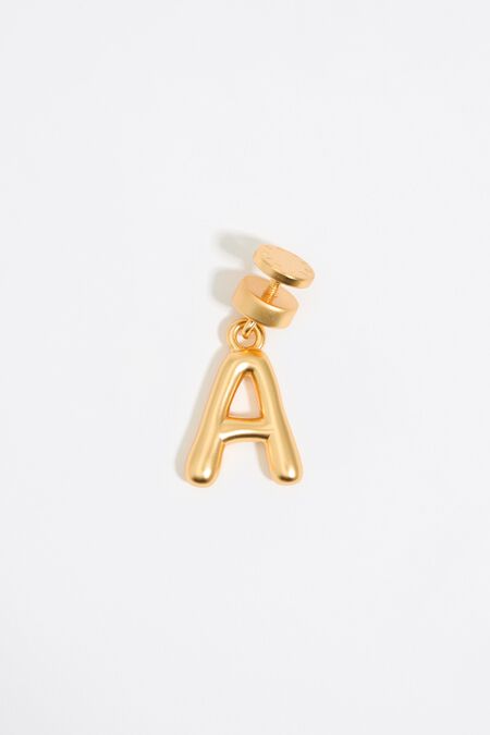 Matte gold letter A charm