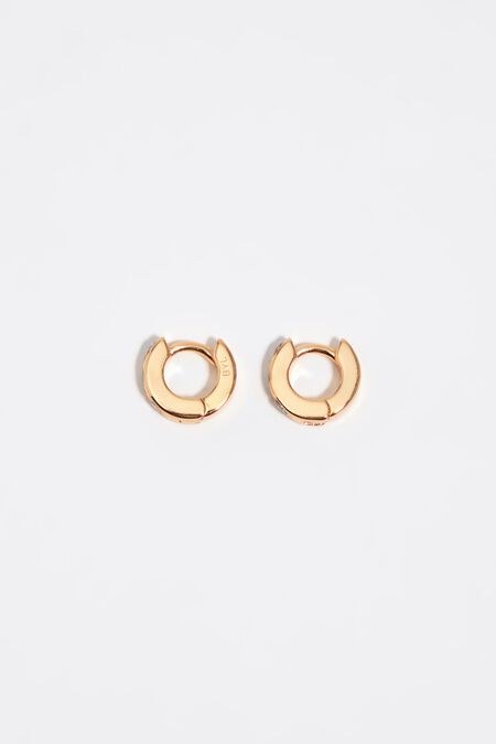 Gold heart mini hoop earrings with crystals