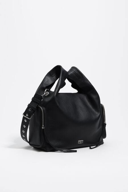 Sac Paper Pocket moyen cuir noir