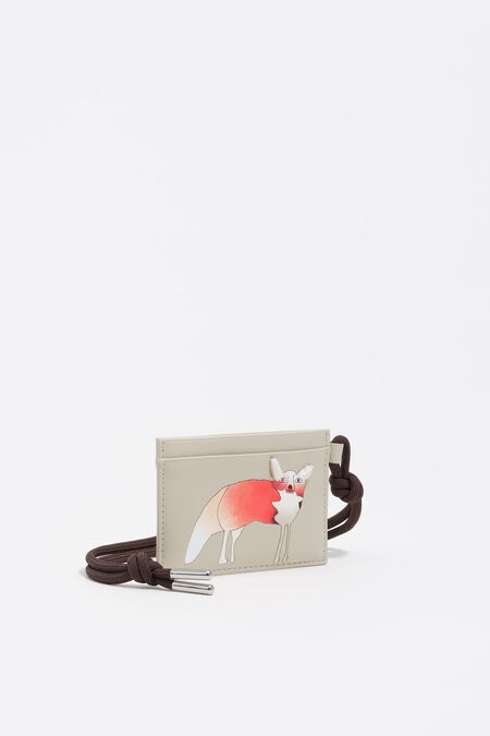 Stone leather Frío Peludo card holder