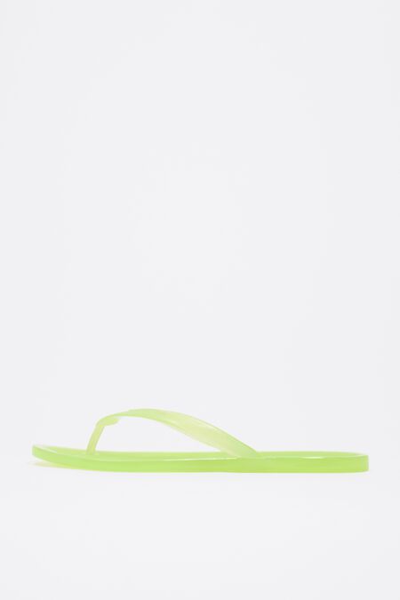 Lime semi-transparent flip-flop