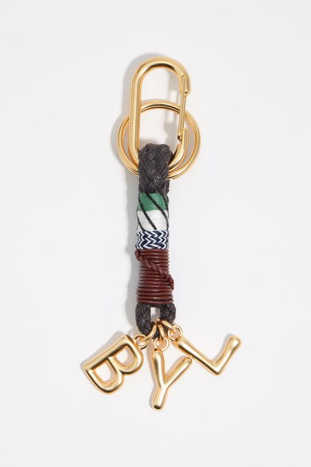 Knotted rope key ring with charms