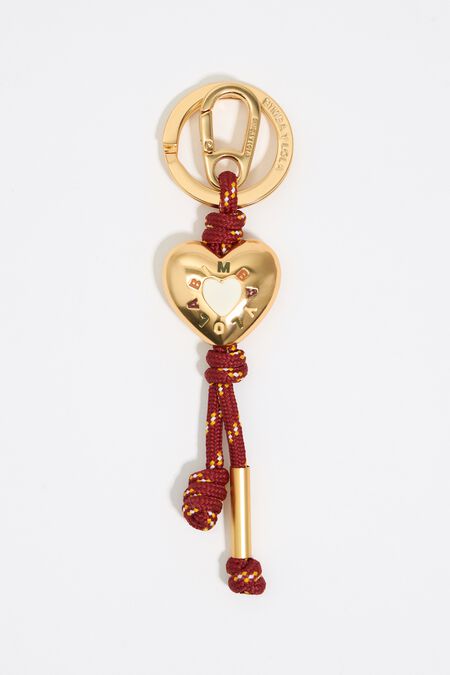 Orange rope heart key ring