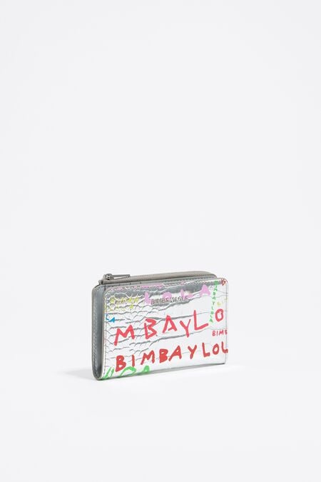 Cartera compacta print BIMBA logos plata