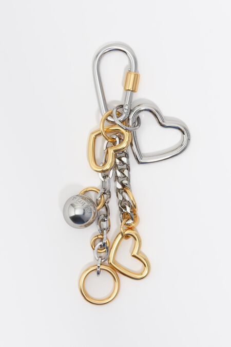 Metal chain key ring with hearts