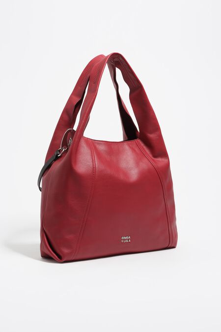 Large red leather Paper bag