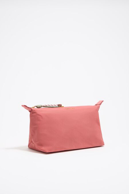 Neceser trapecio grande nylon rosa
