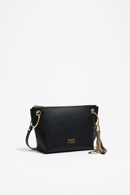 Bolso Trapecio mediano piel negro
