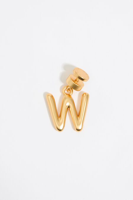 Matte gold letter W charm