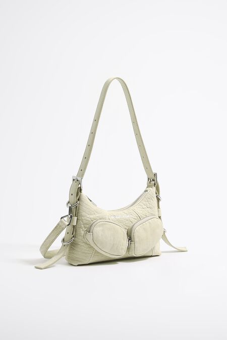 Mini bone leather Pocket slouch bag
