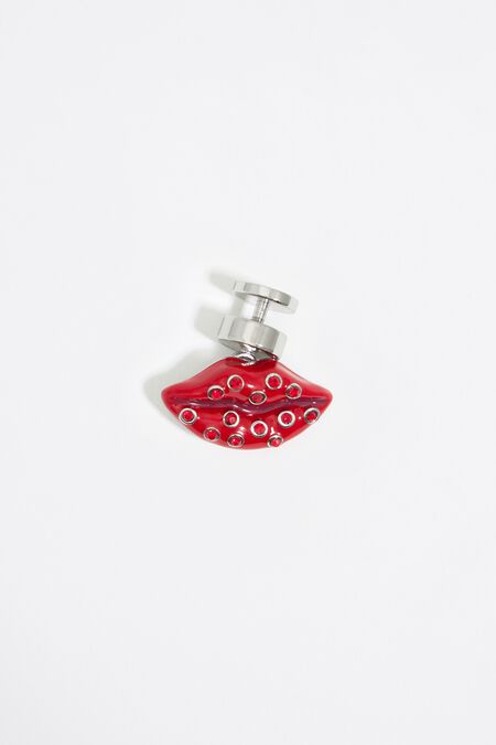 Red crystal lips charm