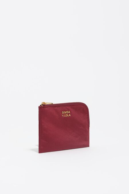 Burgundy nylon coin purse