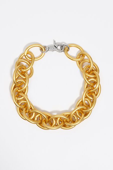 Matte gold tone maxi chain necklace