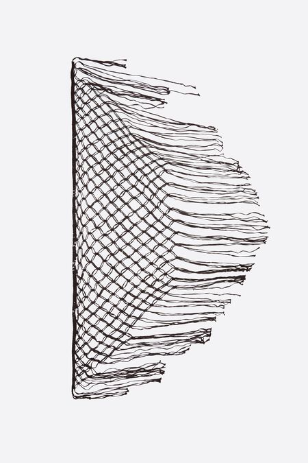 Brown fringed plaited shawl