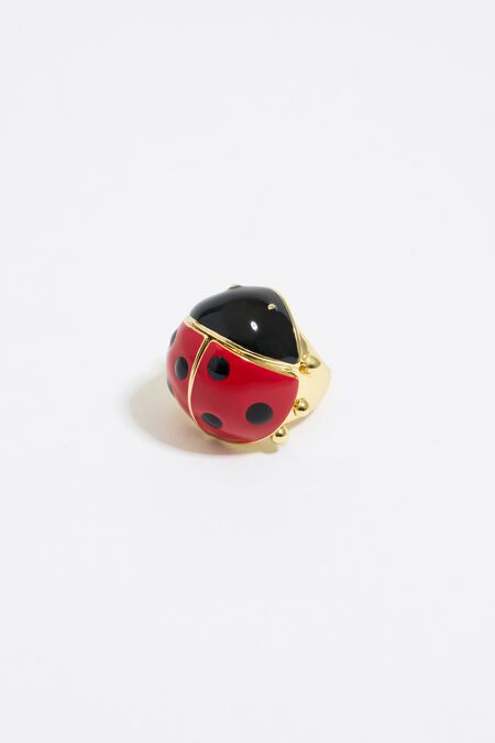 Golden ladybug ring