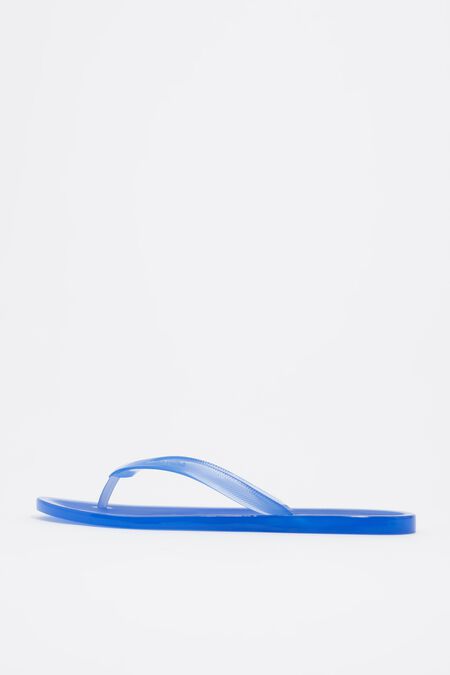 Blue semi-transparent flip-flop